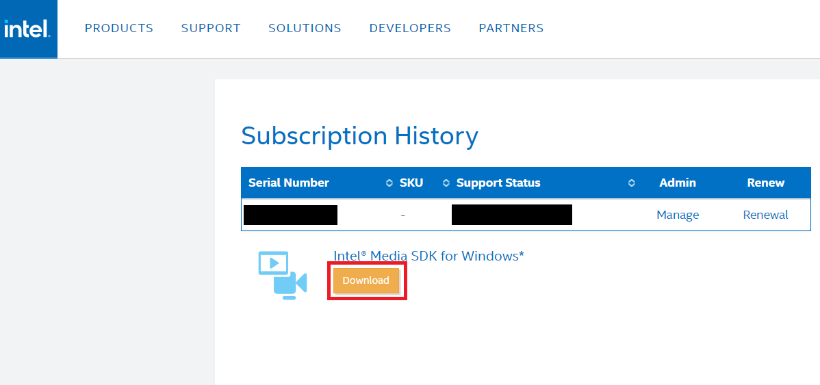 Solved: Unable to register and download the Media SDK for Windows - Intel Community