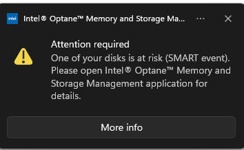 Solved: Wondering about how serious "disk at risk (SMART event)" error ...