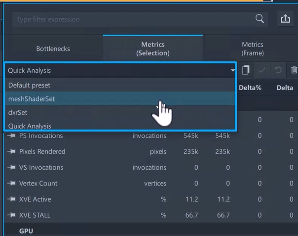 Intel GPA Profiling DXR and Mesh Shaders