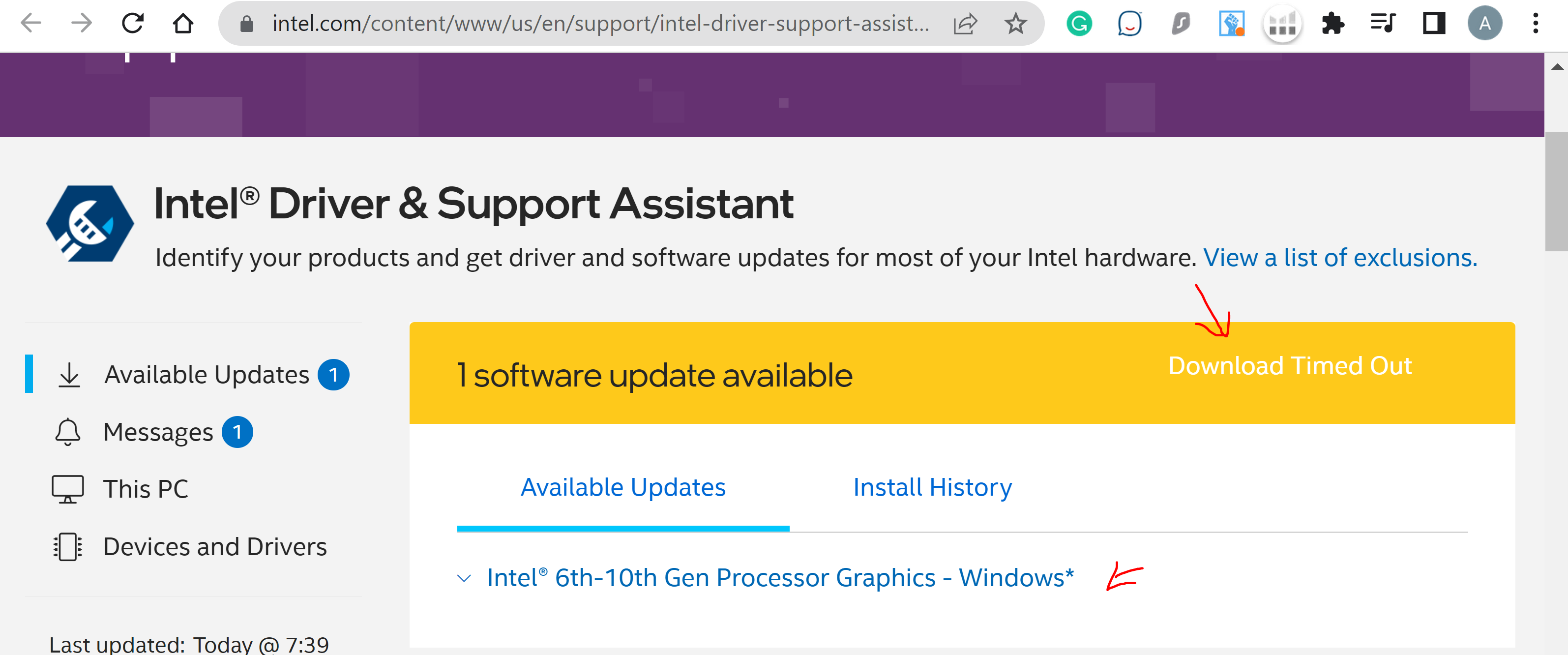 Solved: Download timed out error - - Intel Community