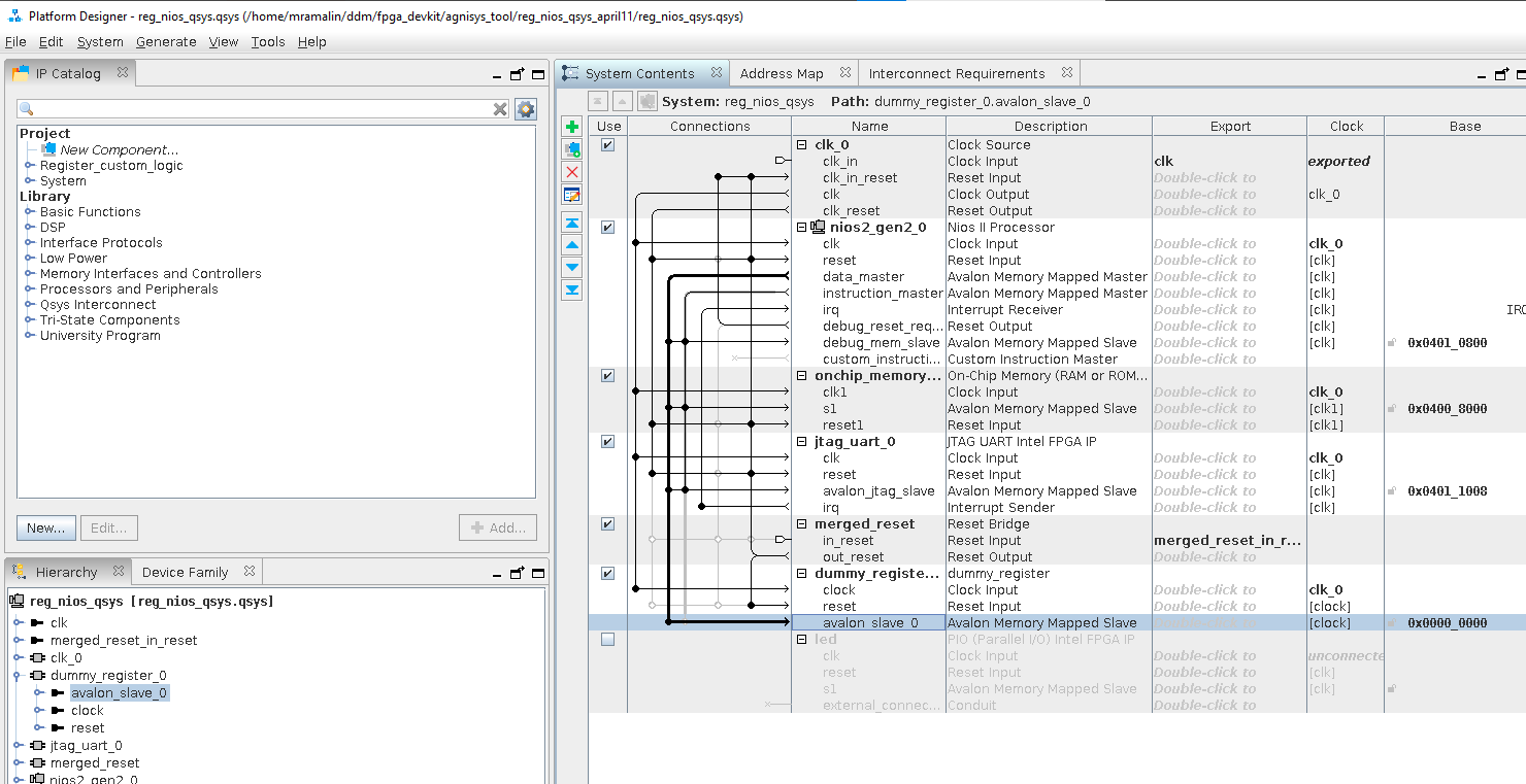 How to read write registers in qsys through NIOS? - Intel Community