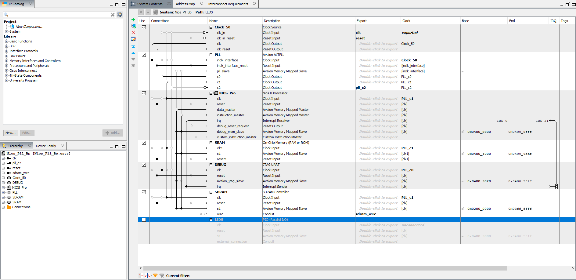 Adding a PIO for leds to my qsys and could not download and execute the program - Intel Community