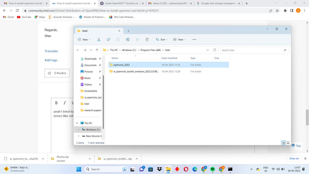 Re How To Install Openvino Tool Kit Intel Community 