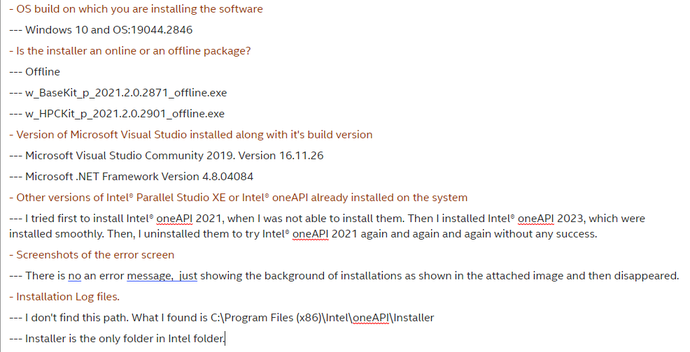 An issue for installing an older version of oneapi Basekit and HPCkit - Intel Community