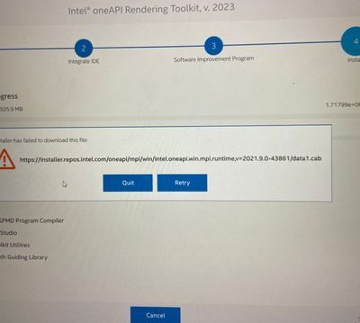 one API Rendering Toolkit: installer has failed - Intel Community