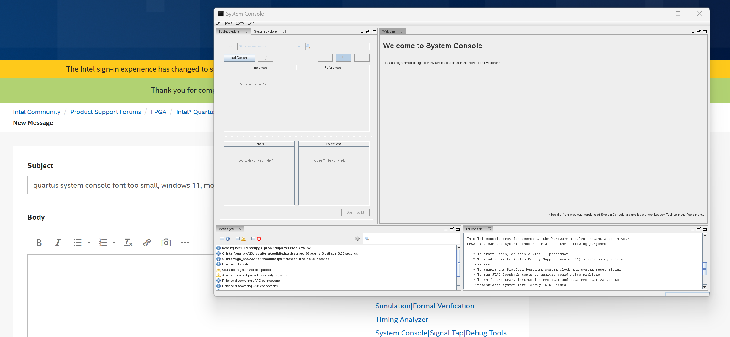 Solved: quartus system console font too small, windows 11, monitors ...