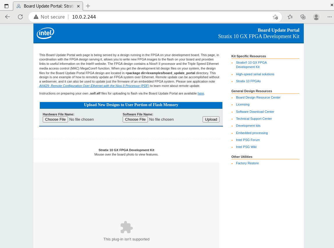 Converting .sof file to .flash file for Stratix 10 GX development kit ...