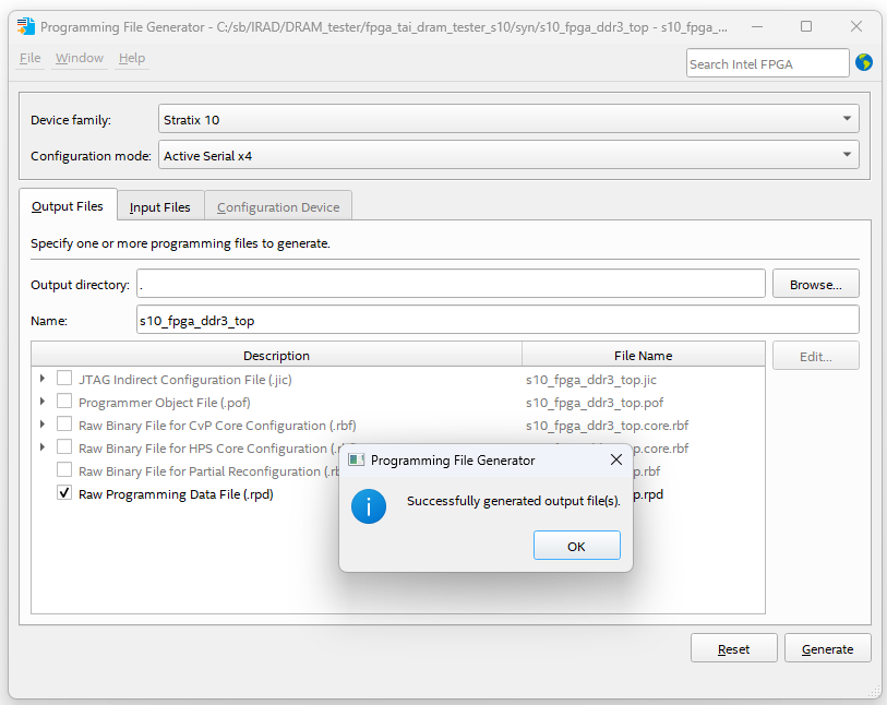 Converting .sof file to .flash file for Stratix 10 GX development kit - Intel Community