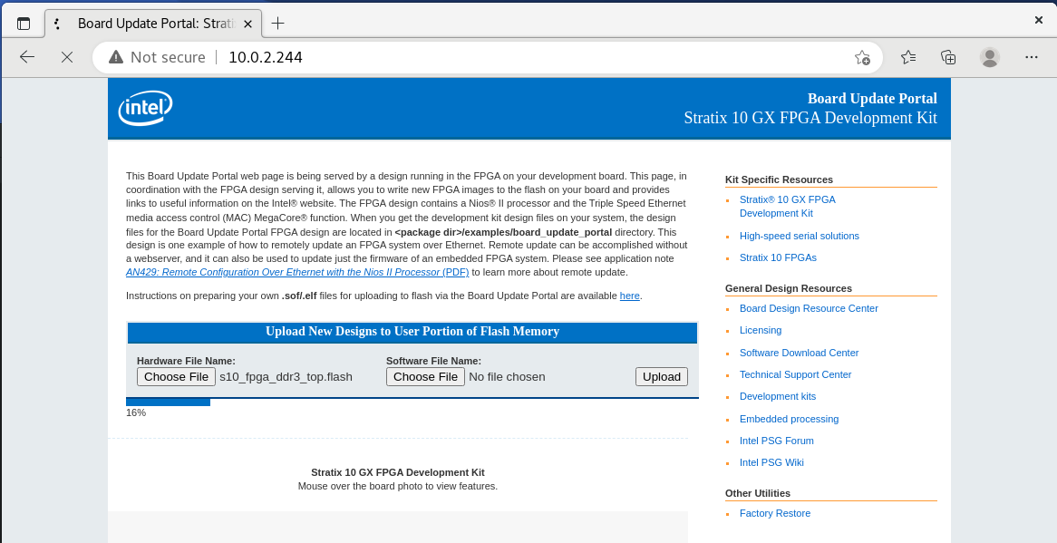 Converting .sof file to .flash file for Stratix 10 GX development kit ...