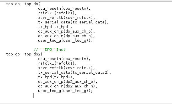 Timing violation while integrating 2 display port example designs ...