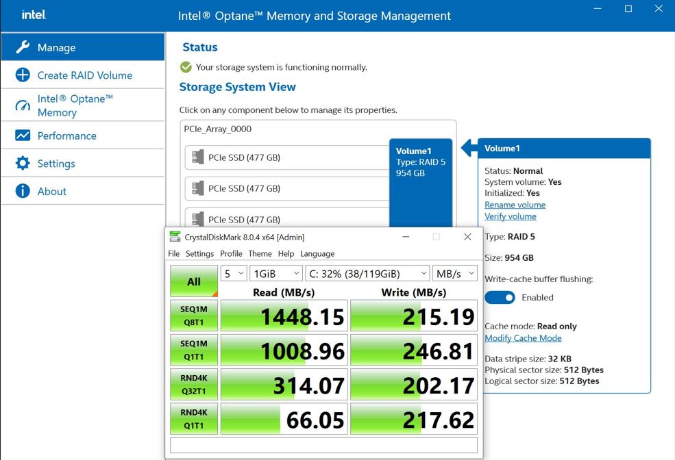 RAID-5 read speed is very slow - Intel Community