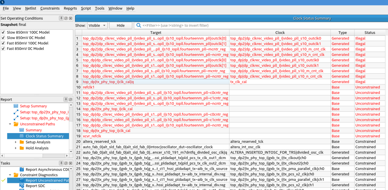 Timing violation while integrating 2 display port example designs ...