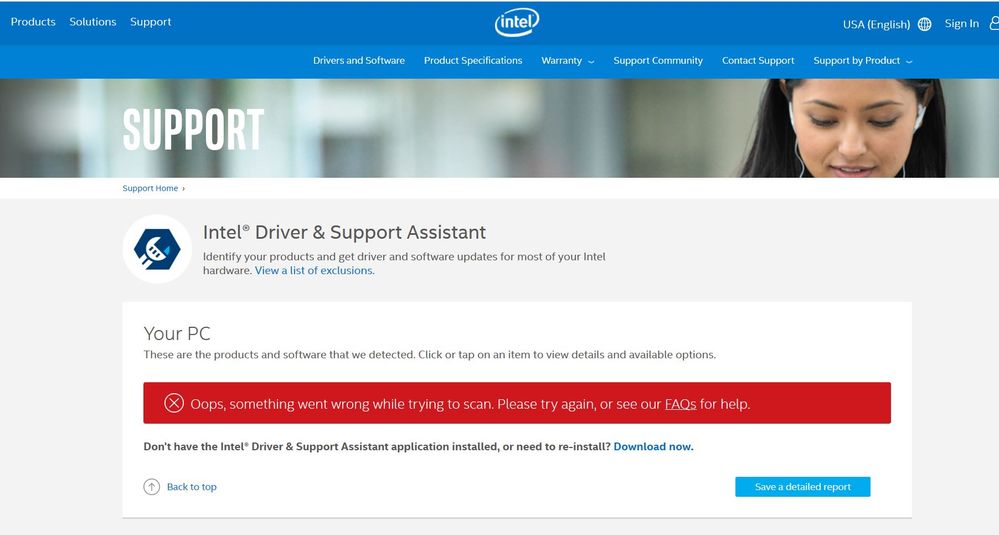 Intel® Driver & Support Assistant all of a sudden today OPENS and runs ...