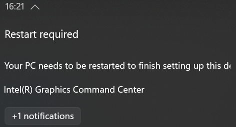 restart required intel graphics command center - Intel Community