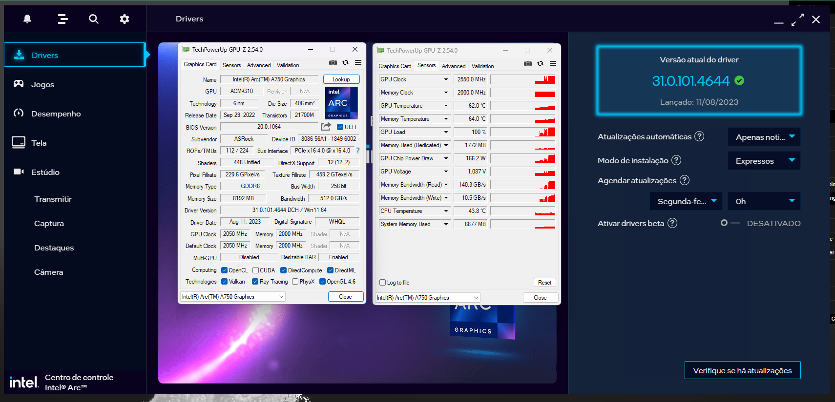 Arc A750 4644 Drivers/BIOS Update - Intel Community