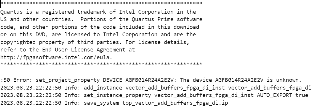 "qsys script failed!" error while compilation - Intel Community