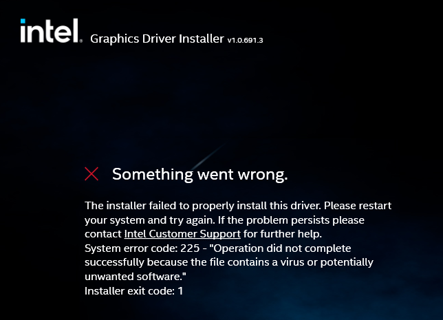 Issue with my graphics driver installation - Intel Community