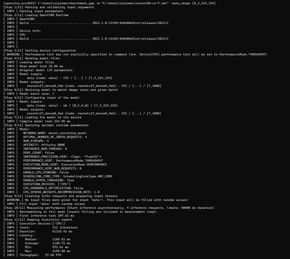 Solved: Re: Re:OpenVino inference (latency and throughput) for multiple batches - Intel Community