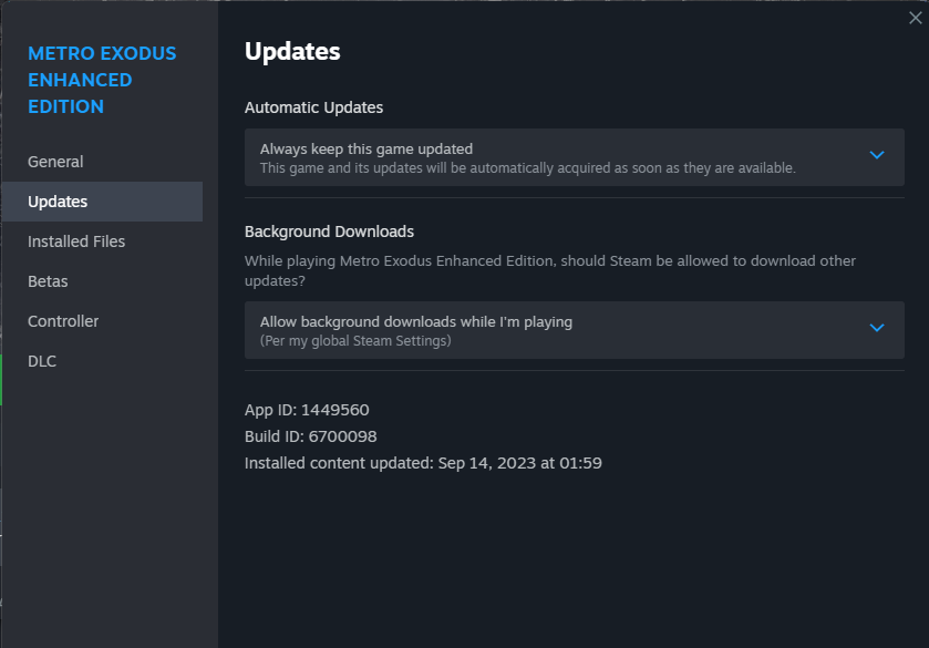 Intel Arc artifact in Metro Exodus:enhanced safe mode - Intel Community