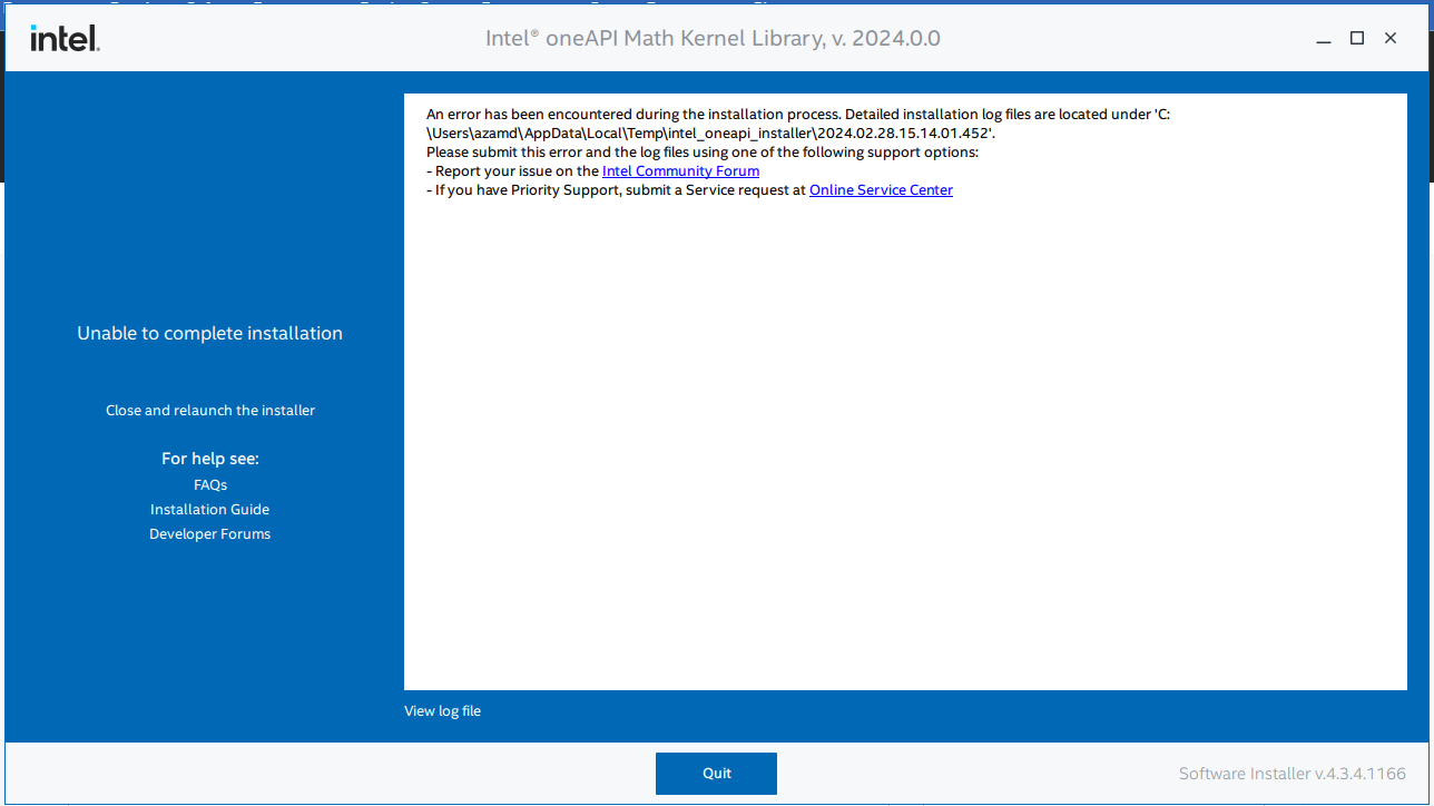 MKL 2024 Installation and/or Integration Problem - Intel Community