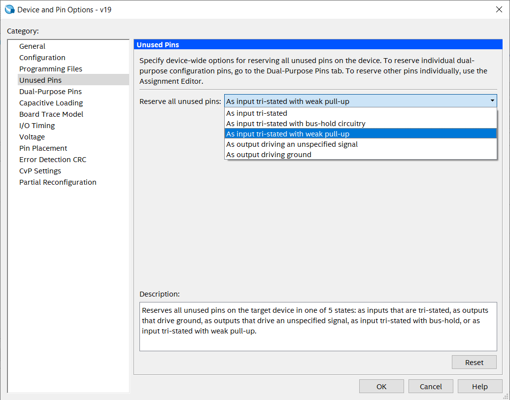 Solved: Quartus Prime Lite Edition - Setting File Reference Manual && weak pull-up - Intel Community